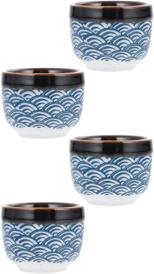 Ceramic Sake Cups 4pcs Osaka Sake Set Ceramic Pottery Porcelain Sake ...
