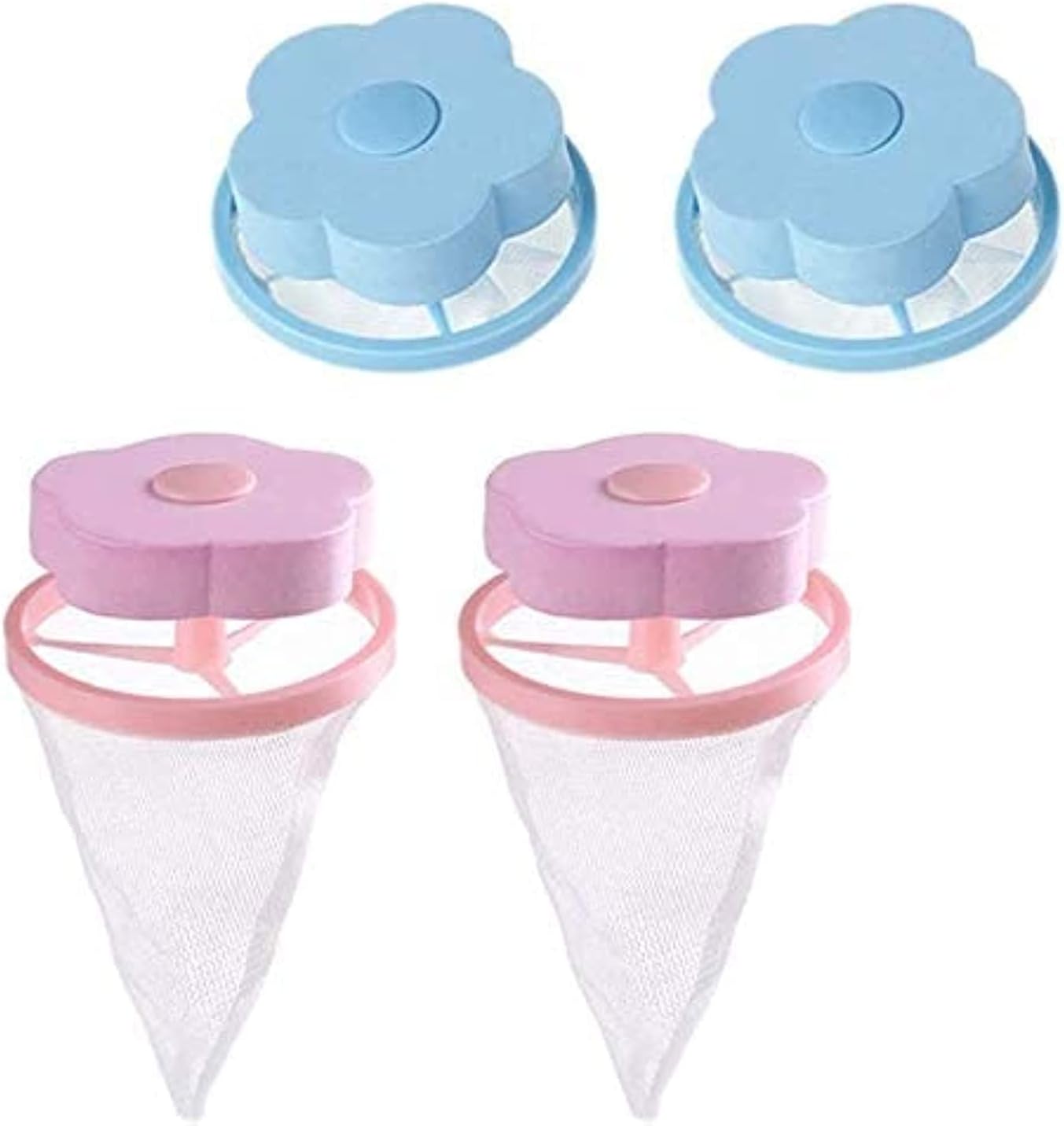 Amazon.com: 4 Pc Flower-Type Washing Machine Floating Lint Mesh Bag ...