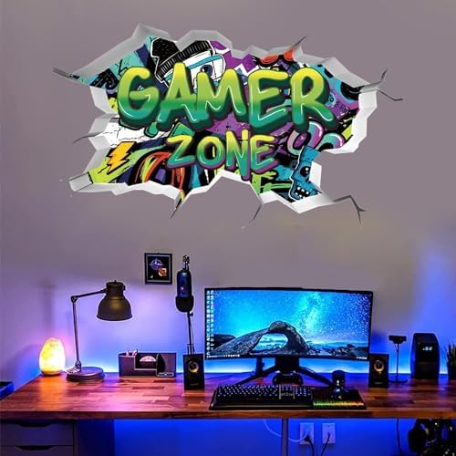 Amazon.com: 3D Game Wall Decals,Gaming Wall Stickers for Room Gamer ...