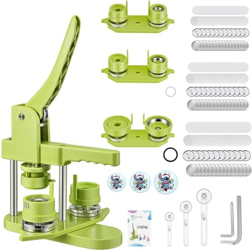 Button Badge Maker Machine, 25+32+58 mm 300 Metal Pin Back Button Sets ...
