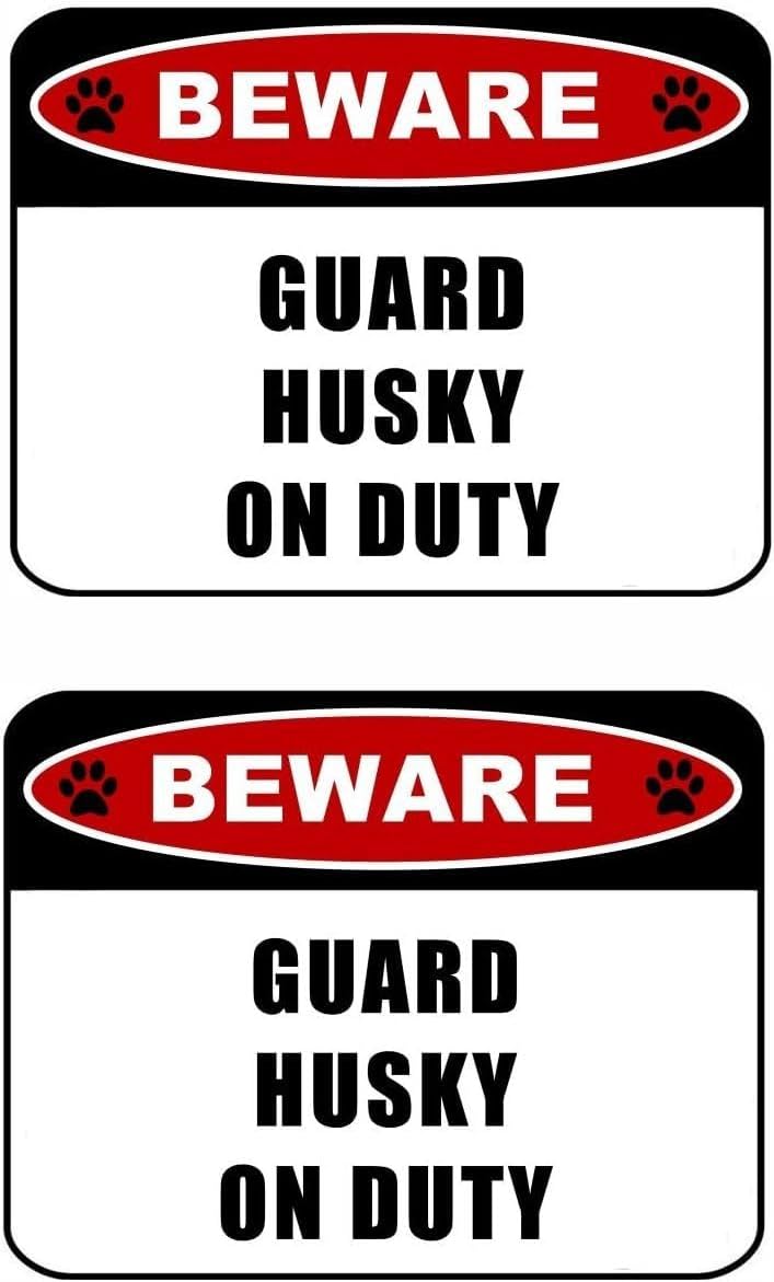 Amazon.com : PCSCP 2 Count Beware Guard Husky (v2) on Duty 11.5 inch x ...