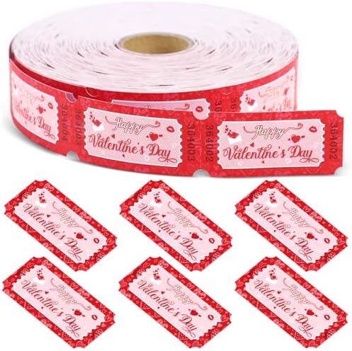 Amazon.com : Cholemy 1000 Pcs Valentine Raffle Tickets Roll Romantic ...