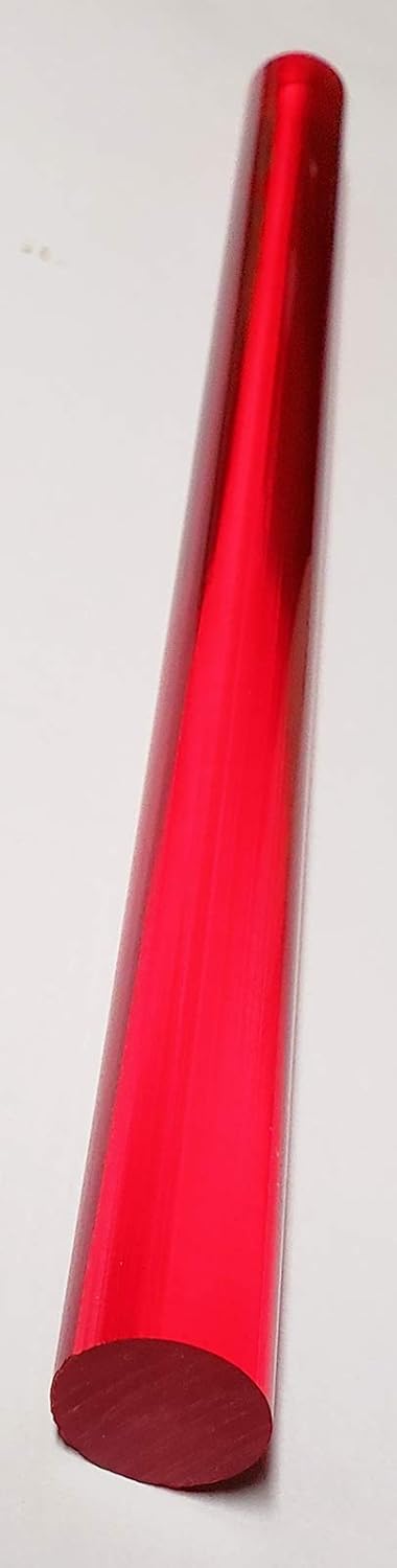 Amazon.com: 3/4" Diameter x 36" Long RED Clear Translucent Extruded ...