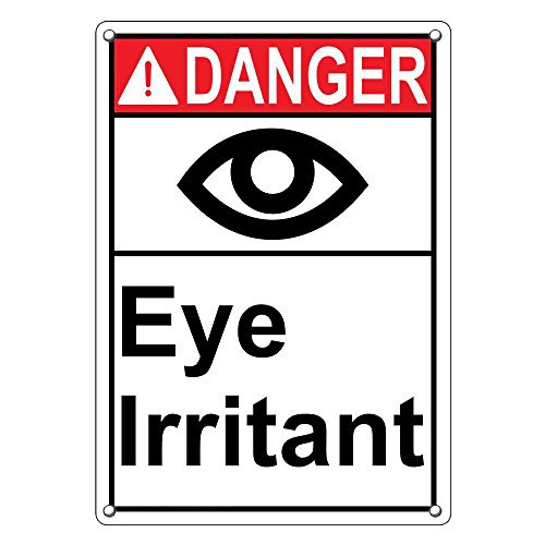 Weatherproof Plastic Vertical ANSI Danger Eye Irritant Sign with ...