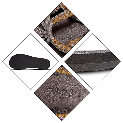 Everelax Women's Flat Sandals Orange Grey 6B(M) US Apparel Accessories ...