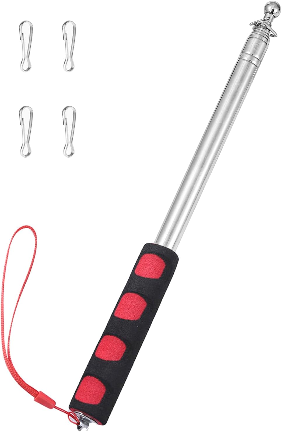 Amazon.com : 9.8ft Telescopic Flag Pole,Stainless Steel Handheld ...