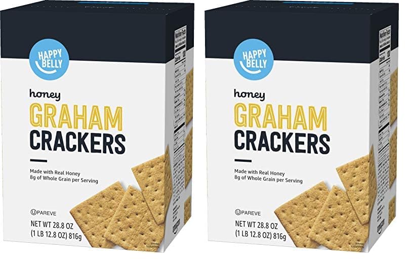 Amazon.com: Amazon Brand - Happy Belly Honey Graham Crackers, 1.8 pound ...