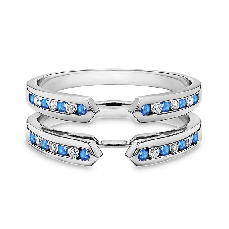 Amazon.com: Enhancer Ring, 14K White Gold Finish Round Cut Matching ...