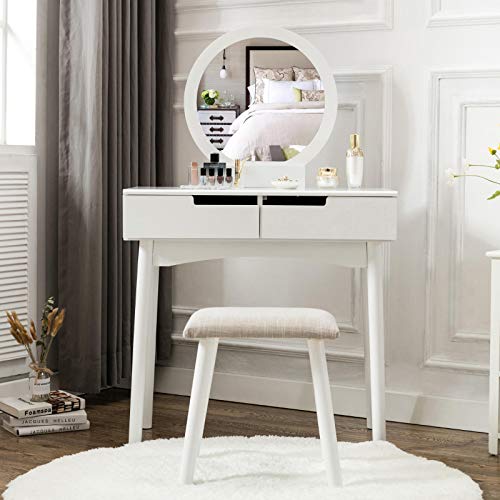 Heidi Vanity Set With Stool Mirror White Homesavers | atelier-yuwa.ciao.jp