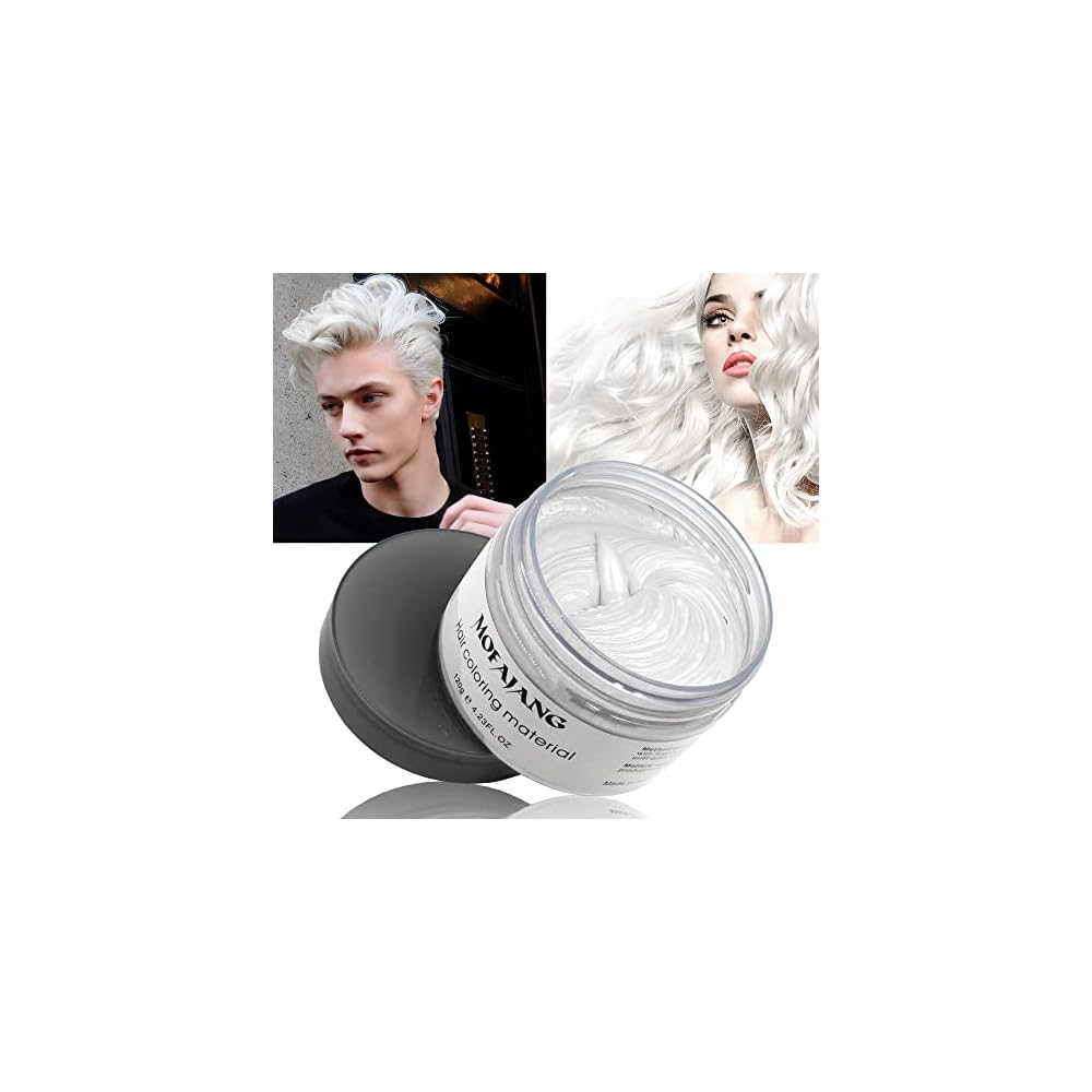 VOLLUCK White Hair Color Wax Pomades - Argila de Estilo de Cabelo