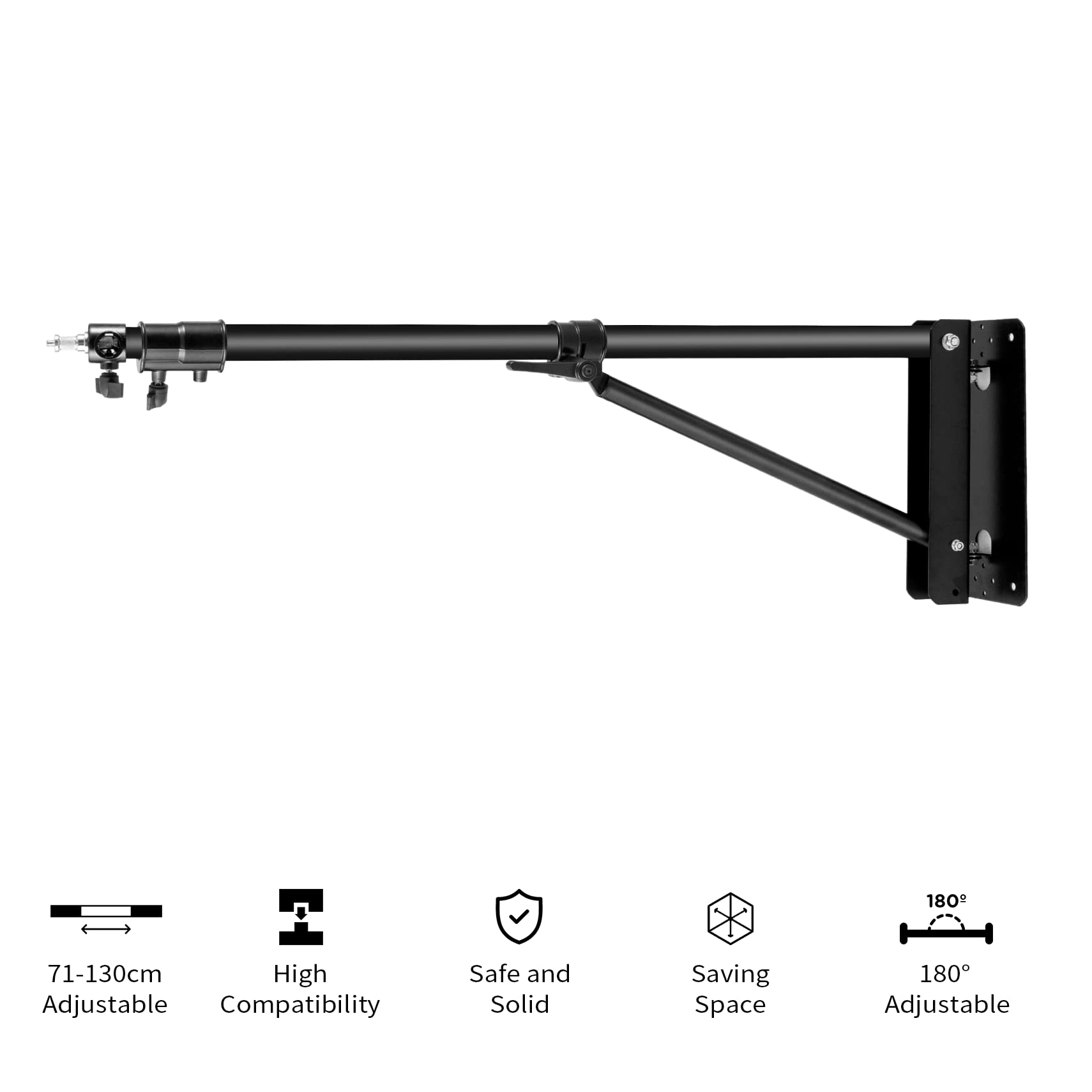 Selens Wall Camera Mount with Triangle Base, Max Length 70.8 inch/180cm ...