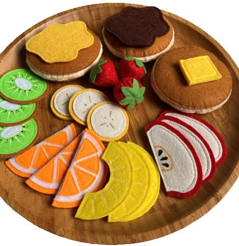 Amazon.com: Pancake Set with Fruits/Felt Play Food for Toddlers & Kids ...