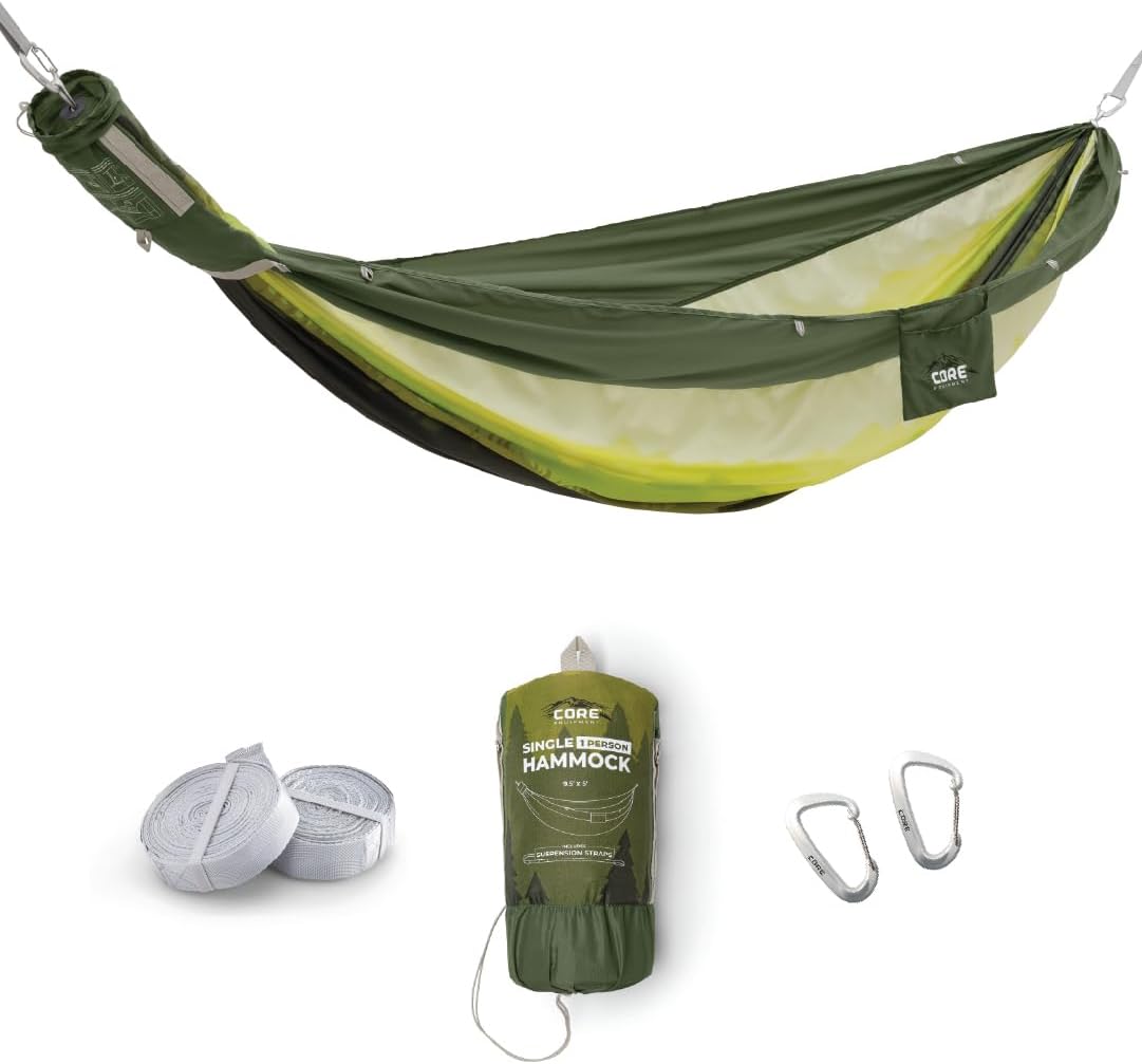 Amazon.com: CORE Camping Hammock | Portable Car Camping Single or Double Hammock | Perfect ...