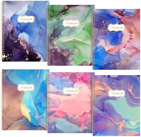 Amazon.com : Marspark 6 Pack Spiral Notebook College Ruled A4 Aesthetic ...