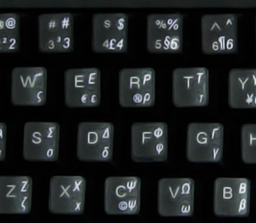 Amazon.com: Online-Welcome Greek Keyboard Stickers Transparent ...