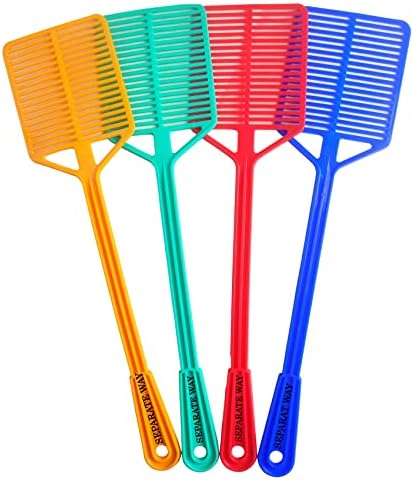 Fly Swatter,5 Pack Plastic Heavy Duty Manual Fly Killer, Long Handle Flyswatter, Large Bug ...