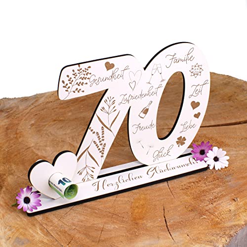 Deko Aufsteller 70 Jahre Geburtstag Geldgeschenk Jubiläum Tischdeko zum ...