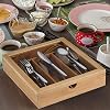 WPAJIRZO Wooden Cutlery Box with Lid, 4 Compartments for Kitchen or ...