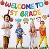 Amazon.com: Welcome to 1st Grade Banner First Day of School Decoration ...
