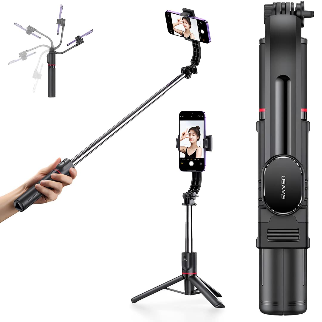 USAMS Extendable Selfie Stick with Tripod and Bluetooth Remote ...