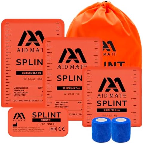 Amazon.com: AID MATE First Aid SAM Splint Kit – 4 Reusable Malleable ...
