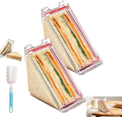 sesameless Triangle Sandwich Container with Magnetic Lid,Reusable ...