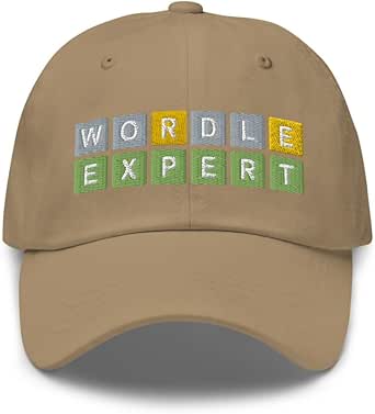 Script Hats Wordle Expert Dad Hat Khaki at Amazon Men’s Clothing store