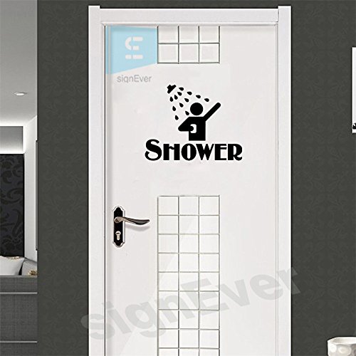 SIGN EVER Vinyl Shower Wall Sticker, 20 x 15 cm, Black : Amazon.in ...