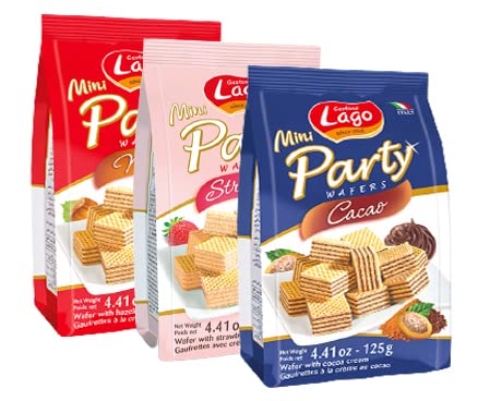 Lago Mini Party Wafers Cocoa, Hazelnut & Strawberry Cream | Suger Free ...