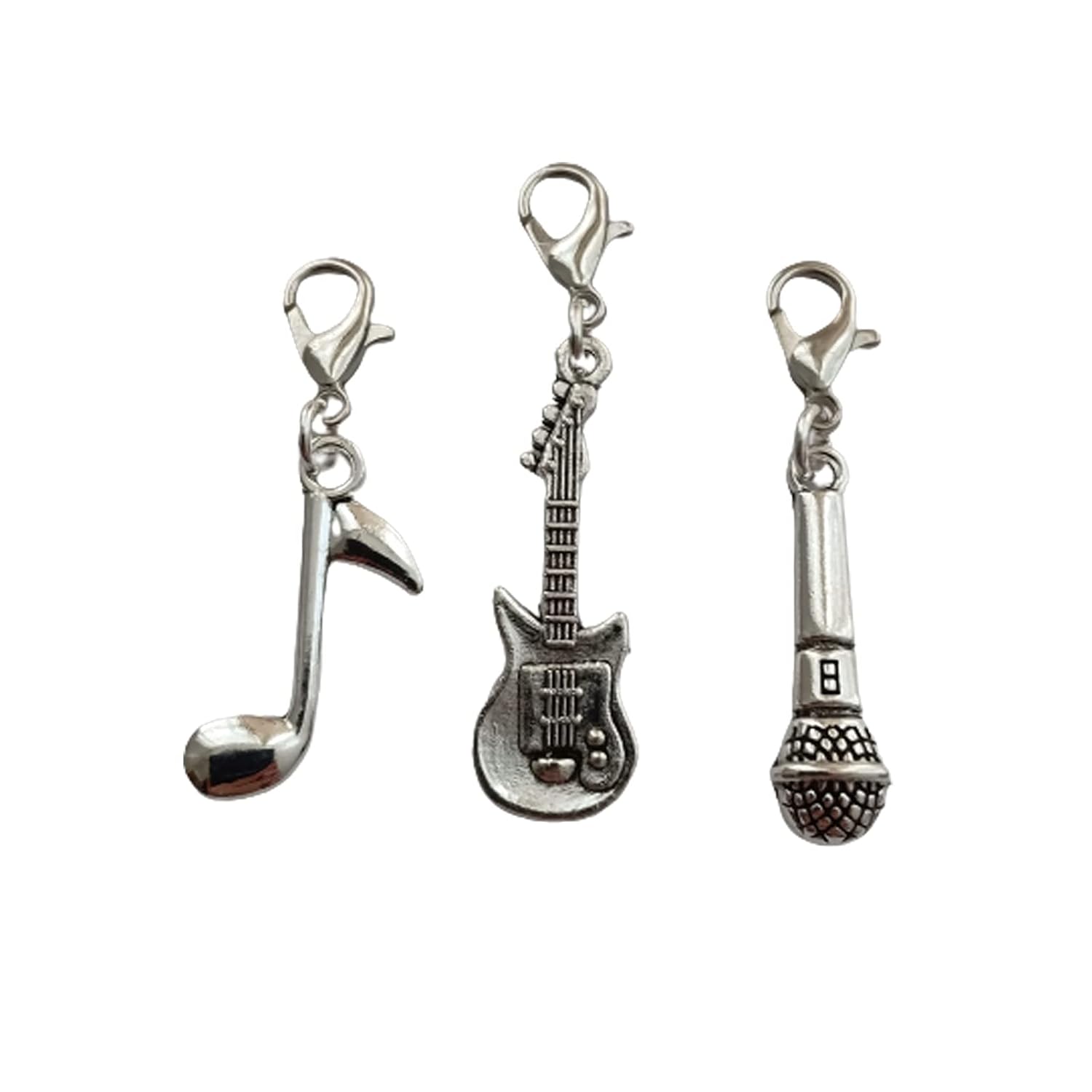 Amazon.com: 3pcs/set Microphone Clip on Charm, Guitar Charm Zipper Pull ...