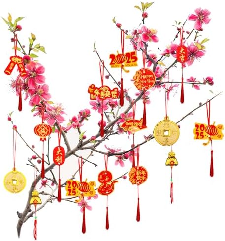 Amazon.com: Youdaju 36 Pcs Chinese New Year Hanging Decorations | Lunar ...