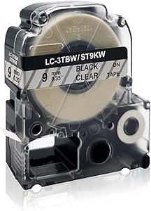 Amazon | テプラ テープ キングジム ST9KW 単品 透明地黒文字 テープカートリッジ 9mm幅・長さ8m 互換テープ PRO 強粘着 SR-GL1 SR150 SR250 ...