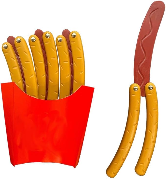 Amazon.com: RMISODO 2 Pcs Hotdog Butterfly Fidget Knife Toy, Colorful ...