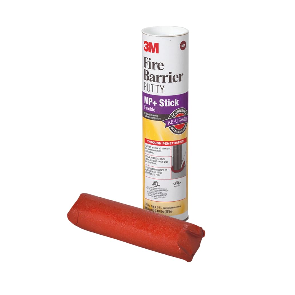3M Fire Barrier Moldable Putty Stix MP+, Red Color, One-Part, Re ...