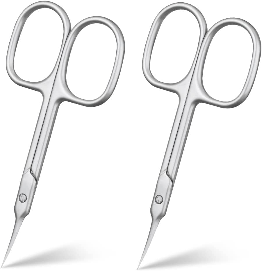 Amazon.com: AOMIG Cuticle Nail Scissors, 2PCS Sharp Curved Scissors ...