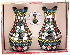 Amazon.com: Vase Set of 2 Shisha Moti Craft Table top Decorative Accent ...