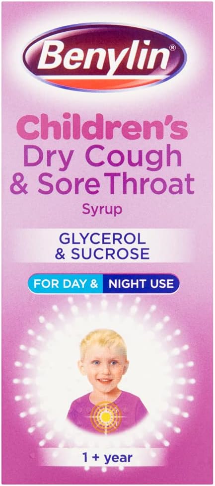 Benylin Children’s Dry Cough and Sore Throat Syrup, 125ml : Amazon.co ...