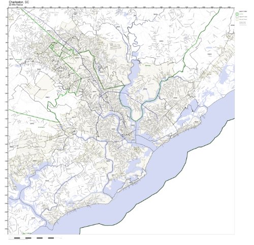 Amazon.com : Charleston, SC ZIP Code Map Laminated : Prints : Office ...