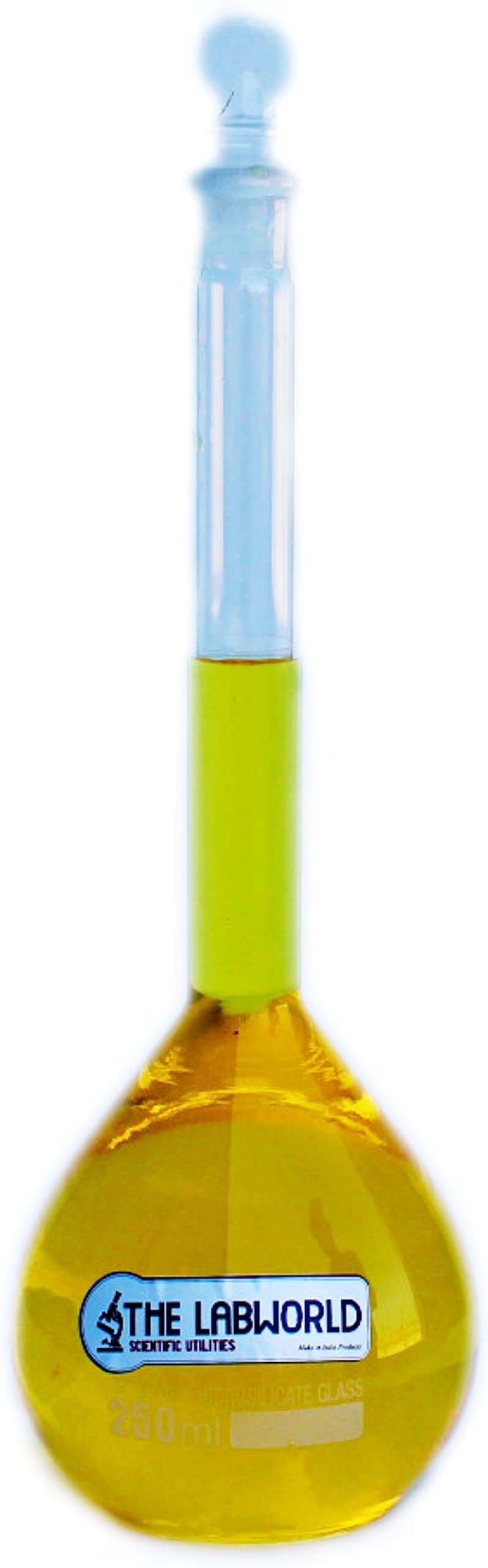 Labworld volumetric measuring flask 250ml with glass stopper ...