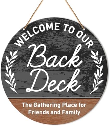 Amazon.com: Deck Sign Decor, Round Hanging Farmhouse Wall Decorations ...