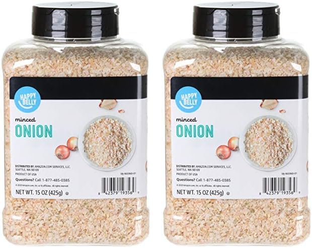 Amazon.com: Amazon Brand - Happy Belly Onion Minced, 15 ounce (Pack of 2)
