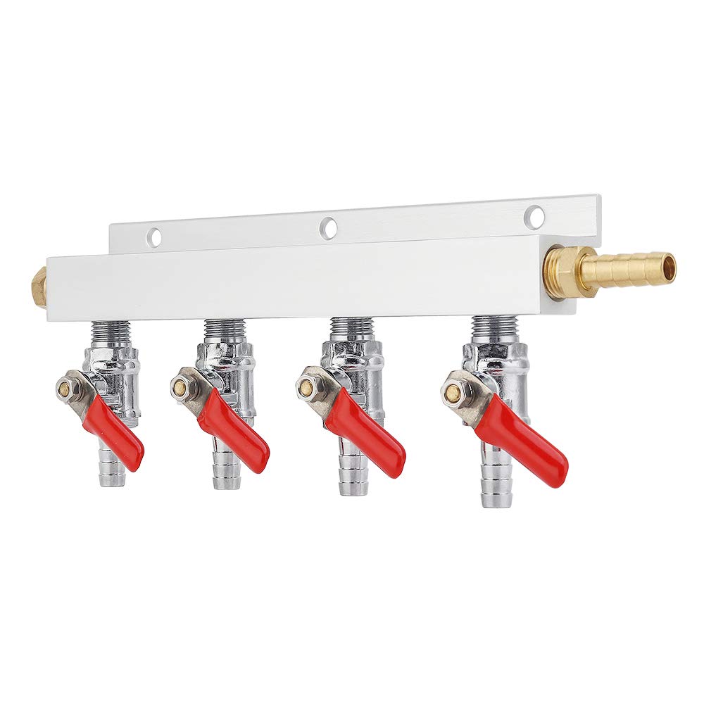 Snapklik.com : 4 Way Gas Manifold 5/16 Barbed Integrated Check Valves ...