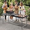 Amazon.com - YITAHOME 6Ft Metal Folding Table for Grill Portable 2-in-1 Design Folding Grill ...
