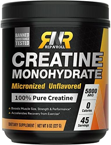 Amazon.com: Rep N Roll Micronized Creatine Powder, 45 Serv., Creatine ...