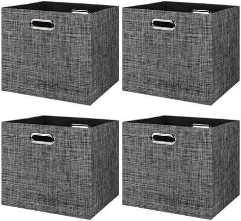Amazon.com: BinWhiz Set of 4 Collapsible Linen Storage Cubes - 13x13x13 ...