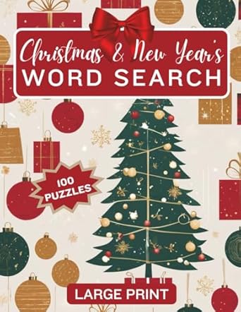 Christmas & New Year’s Word Search: 100 Large Print Puzzles For All ...