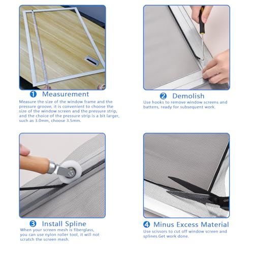 Snapklik.com : BAYTORY Window Screen Repair Kit, Nylon Roller Tool