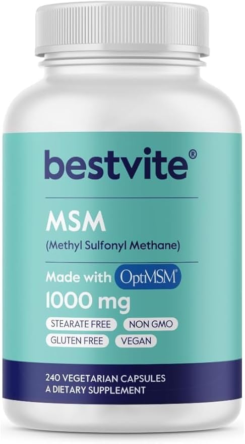 MSM 1000mg Made with OptiMSM (240 Capsules) - No Stearates - GMO Free ...