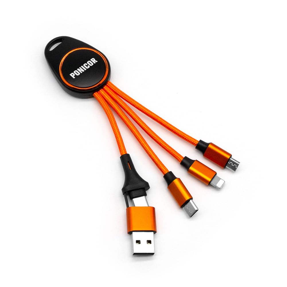 Amazon.com: PONICOR 5 in 1 Multi Charging Cable, Short Universal USB Keychain Cable for Travel ...