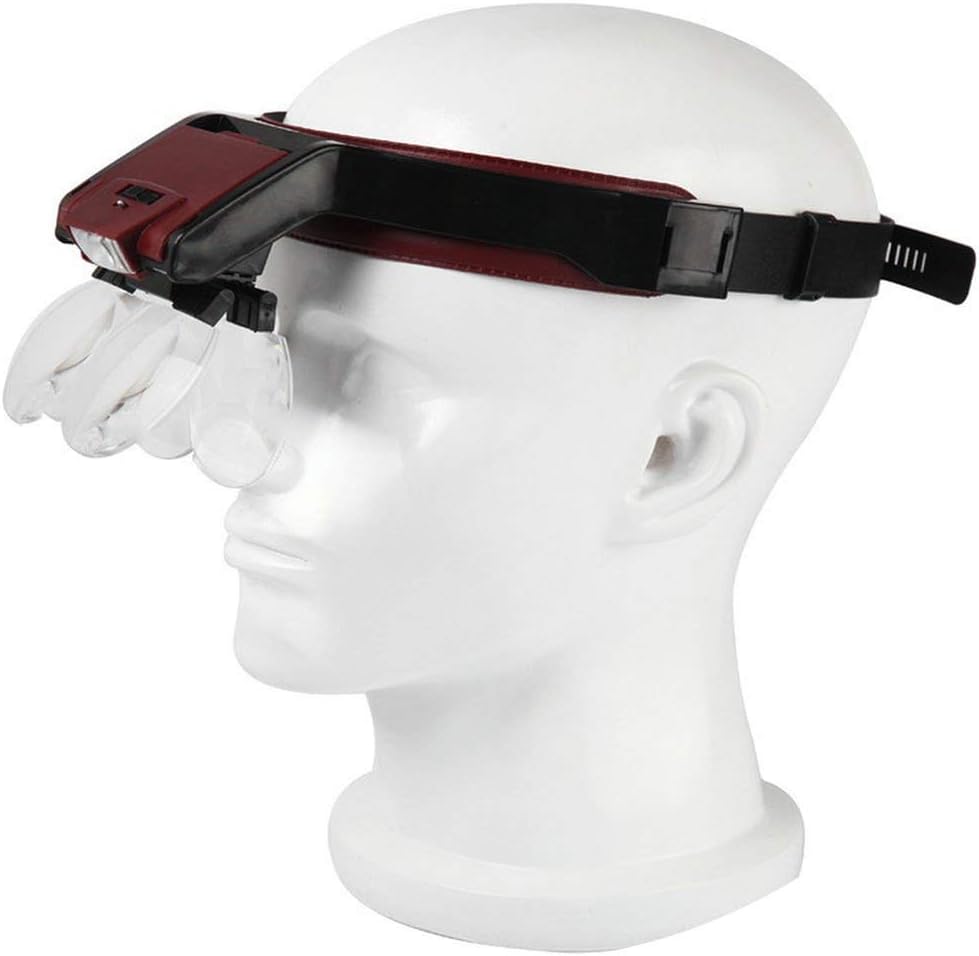 Amazon.com: Magnifying Glass with Lights,1.7X 2 X 2.5X 3.5X Head ...